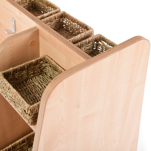 Mobile Double Sided Shelving & Role Play Unit with Seagrass Basket ...