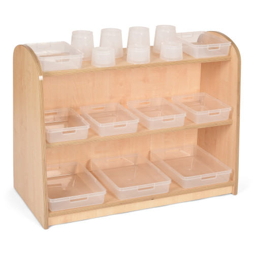 Low Level Unit with Plastic Storage & Pots (Transparent)