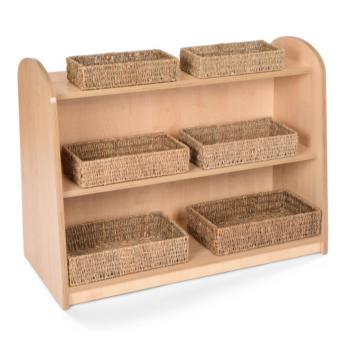 Low Level Shallow Rectangle Seagrass Basket Set