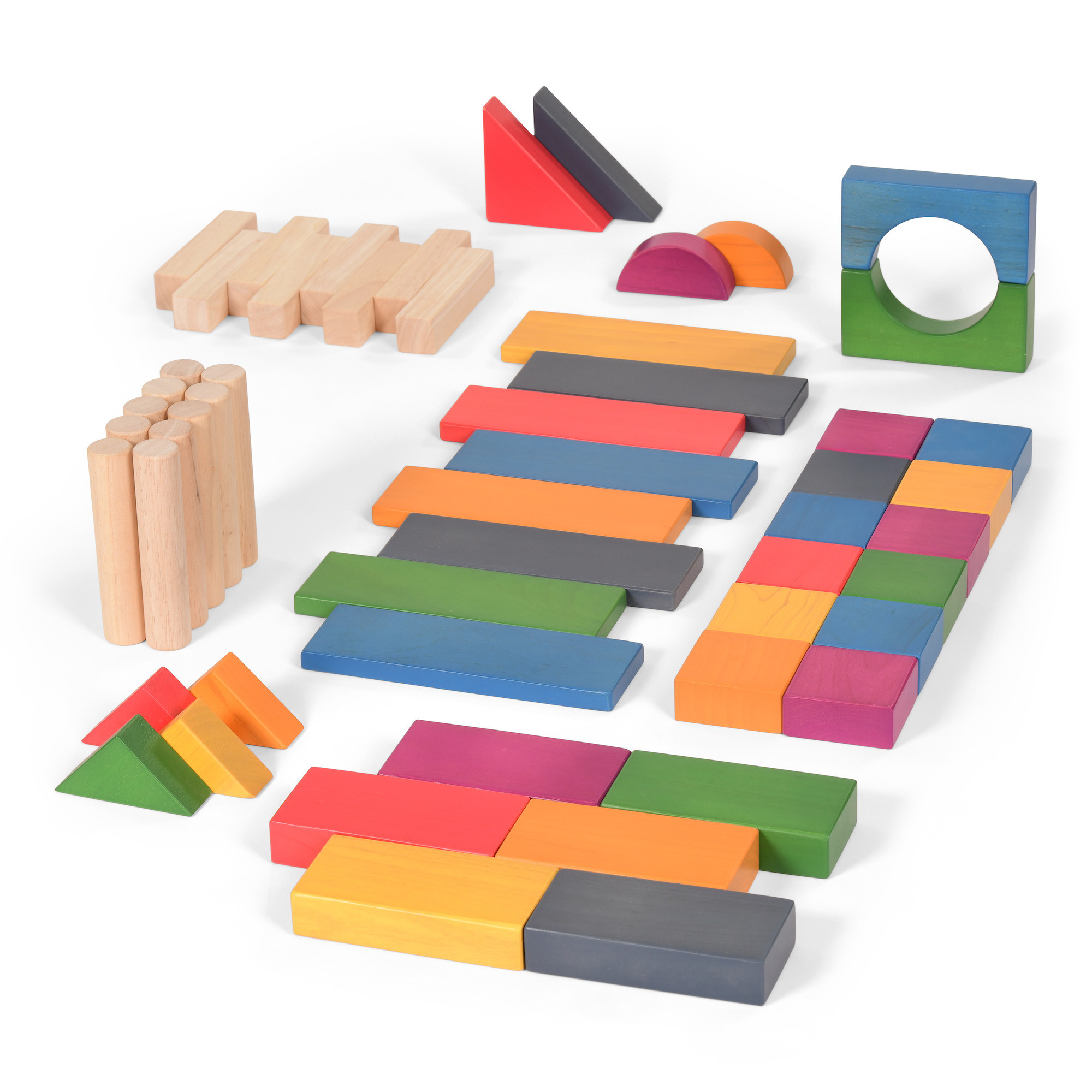 Large Basic Rainbow Blocks Set