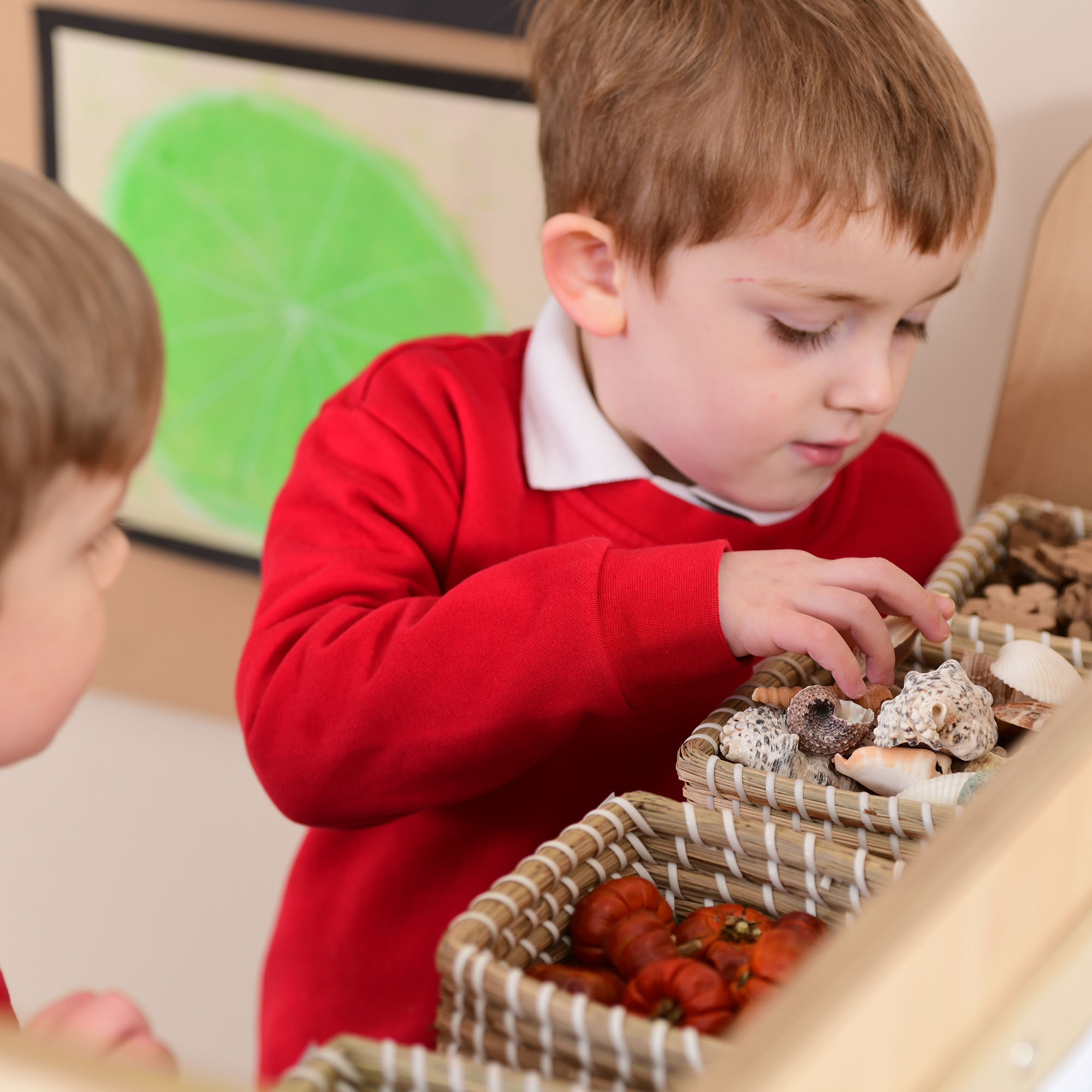 Set of Square Natural Baskets