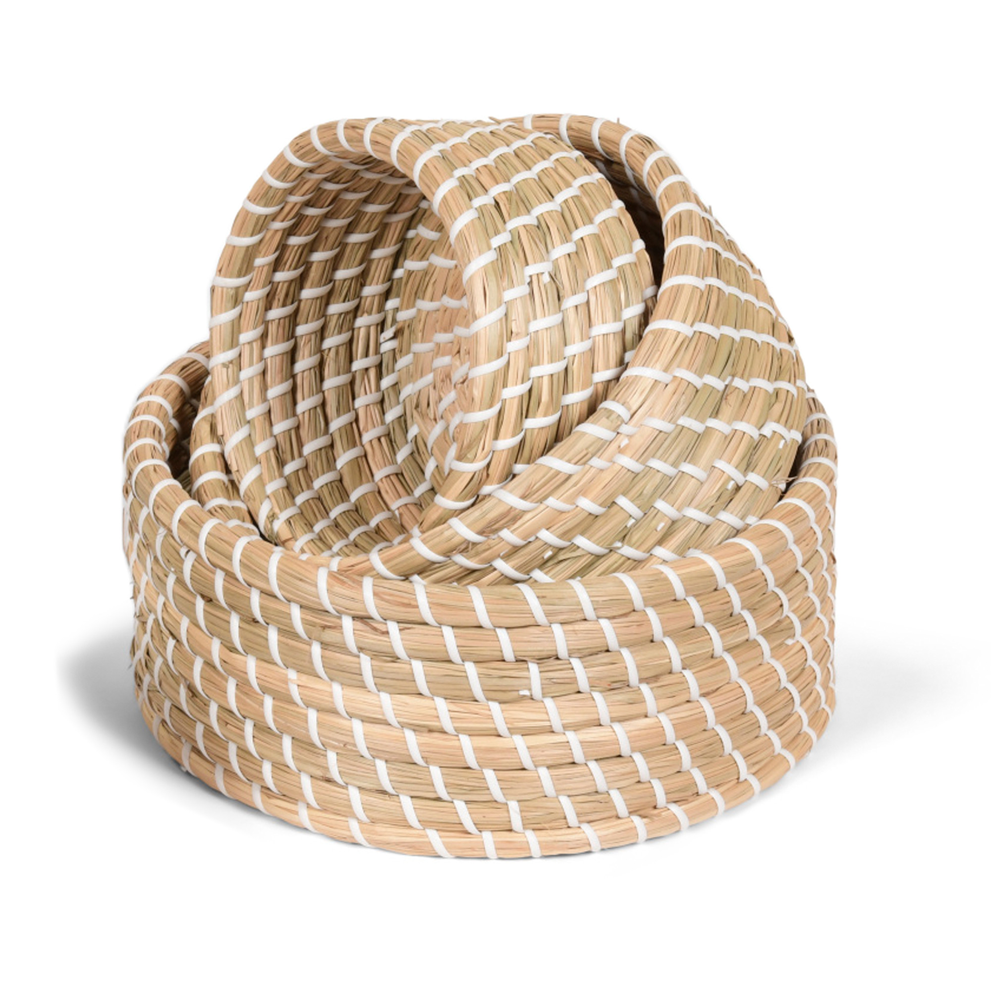 Set of Round Natural Storage Baskets