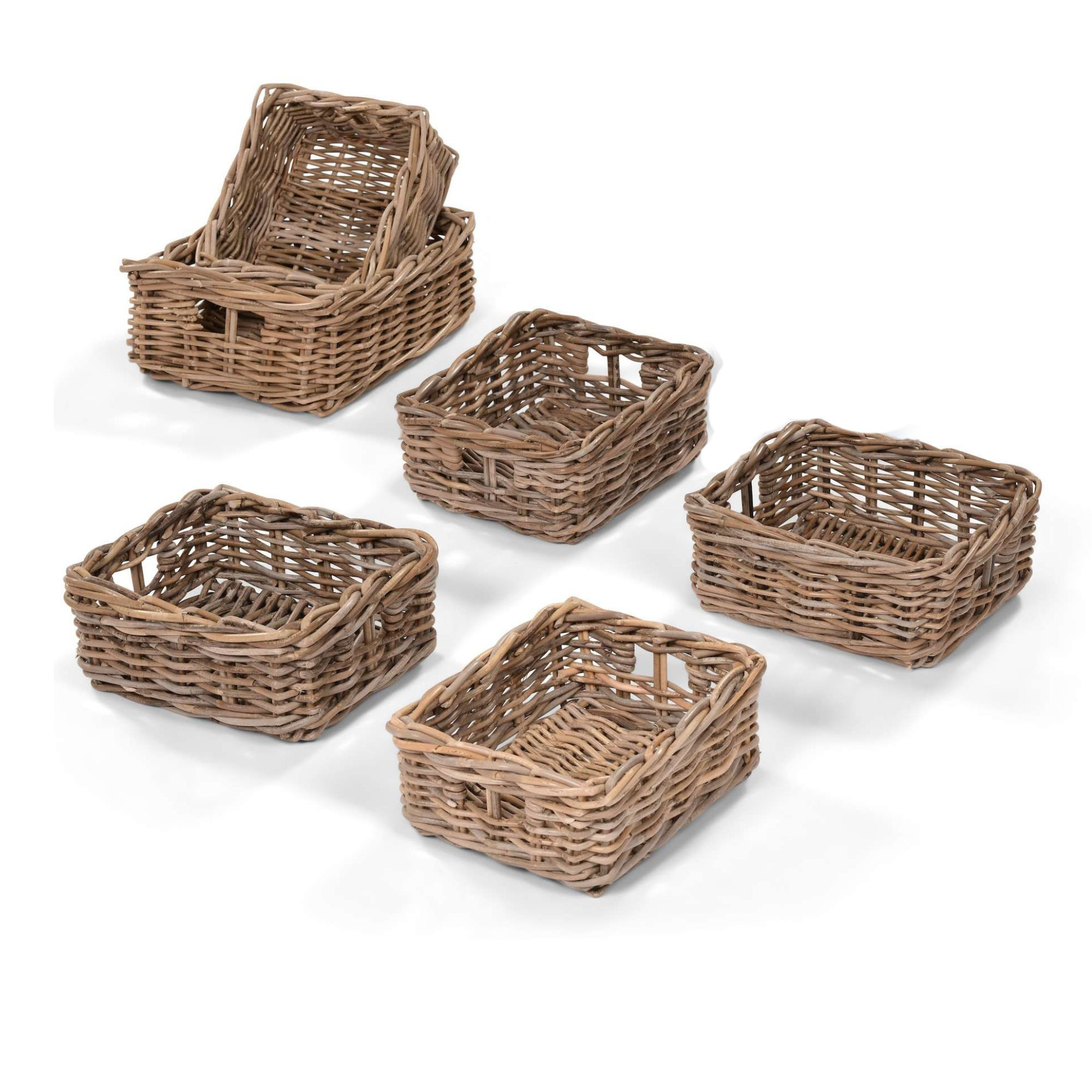 Mobile Double Sided Cloakroom Unit with Rattan Basket Set