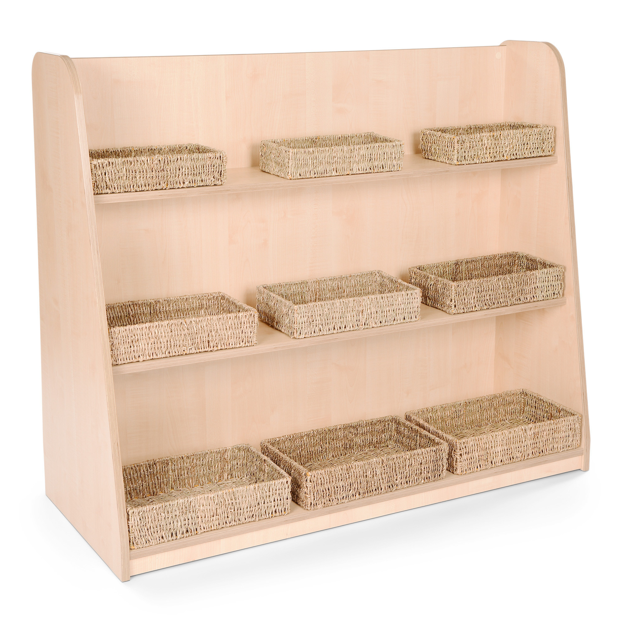 High Level Unit with Shallow Rectangle Seagrass Basket Set
