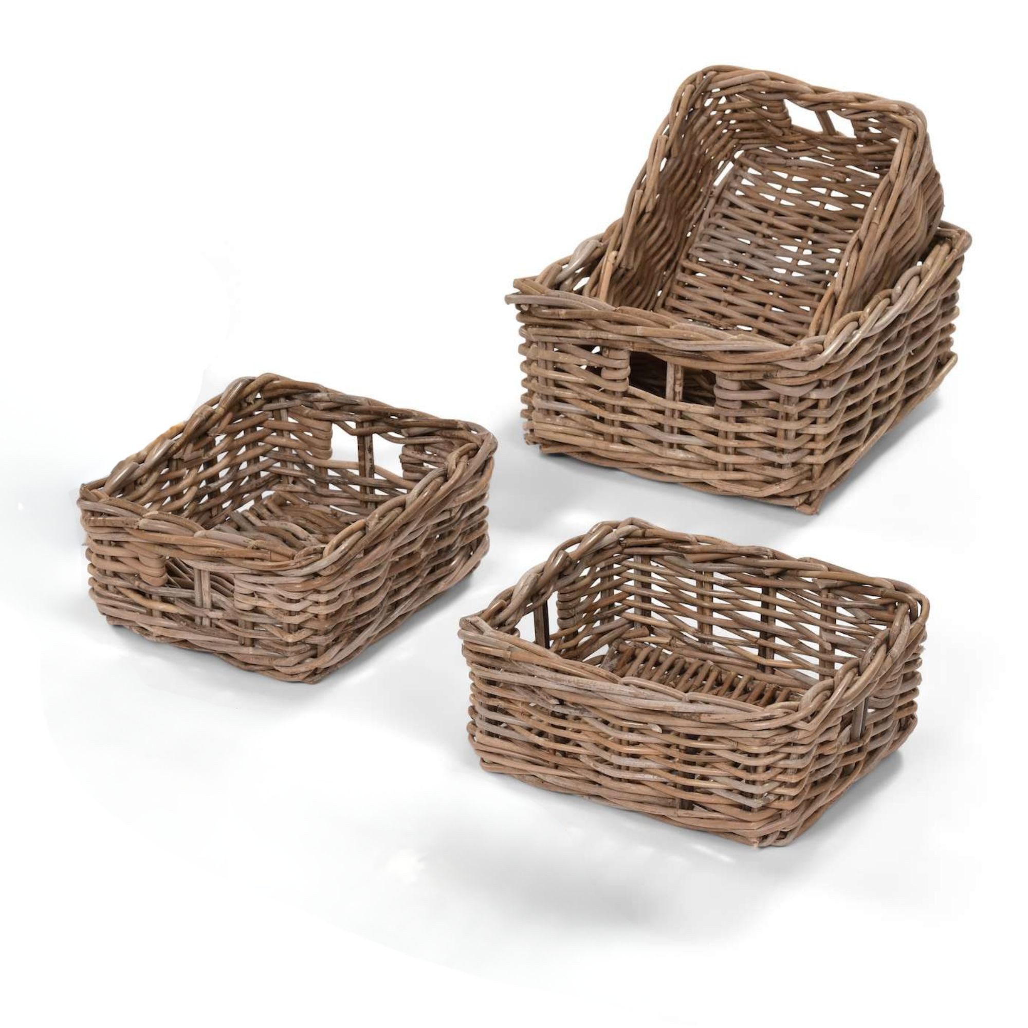 High Level Cloakroom Unit with Rattan Basket Set