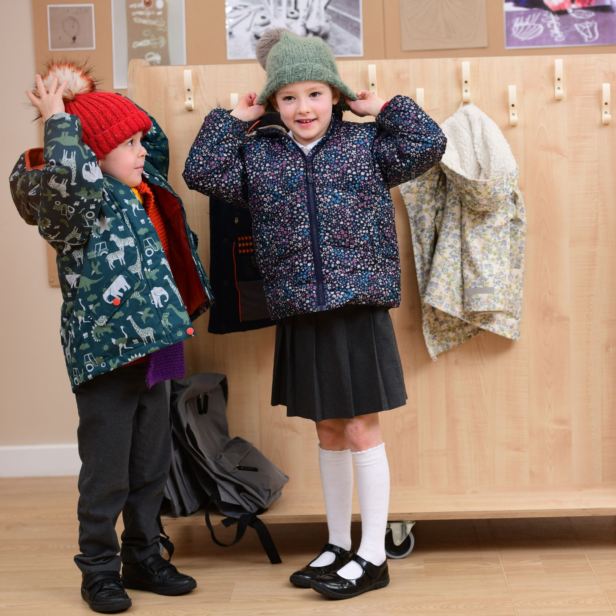 High Level Cloakroom Unit with Rattan Basket Set