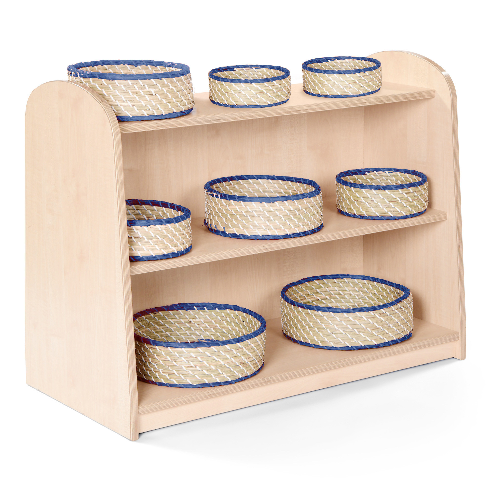 Low Level Unit with Blue Trim Basket Set
