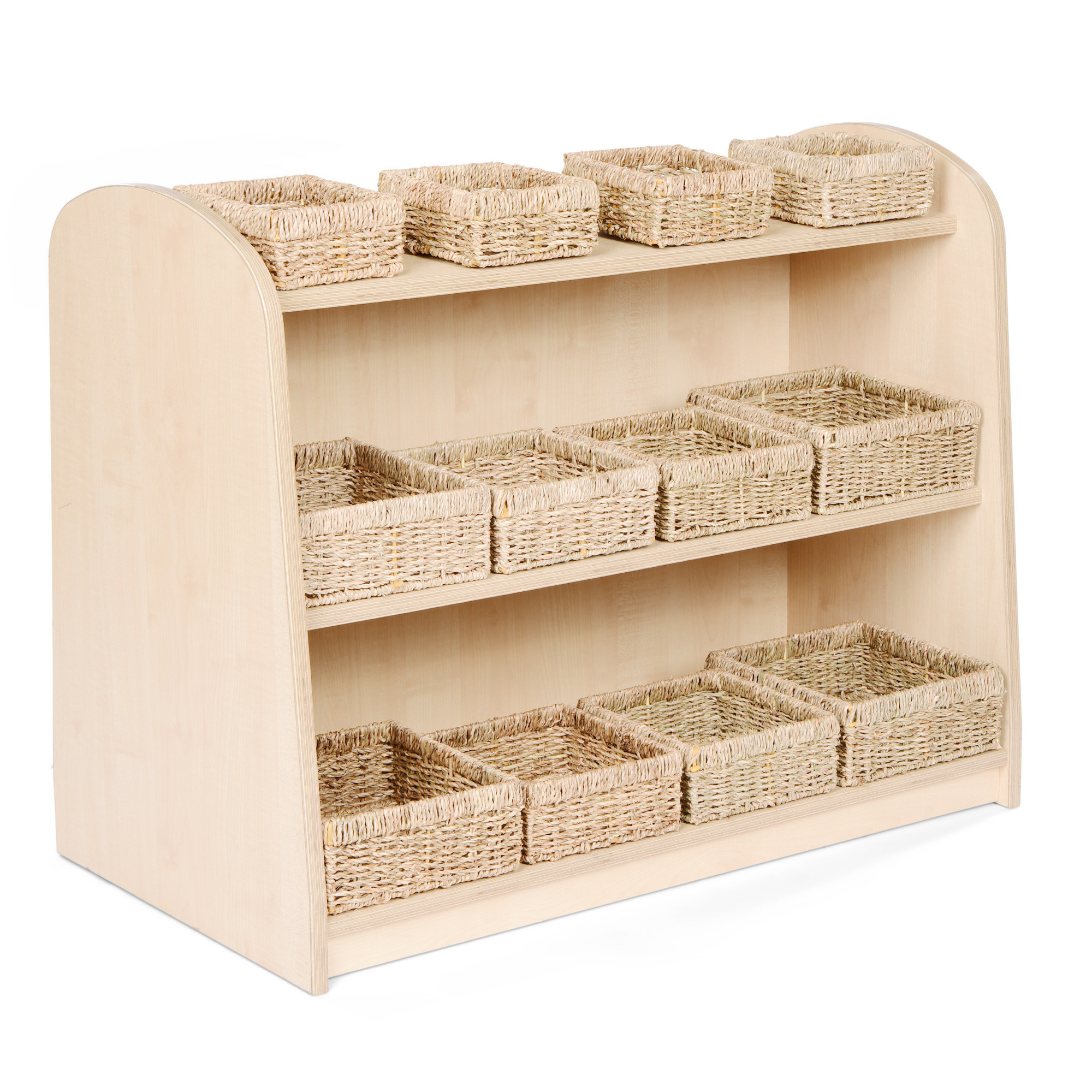 Low Level Unit with Square Seagrass Basket Set
