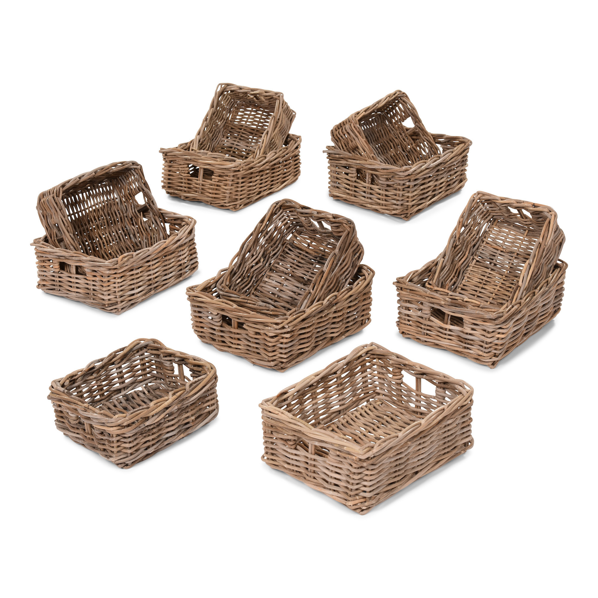 High Level Unit with Rattan Basket Set