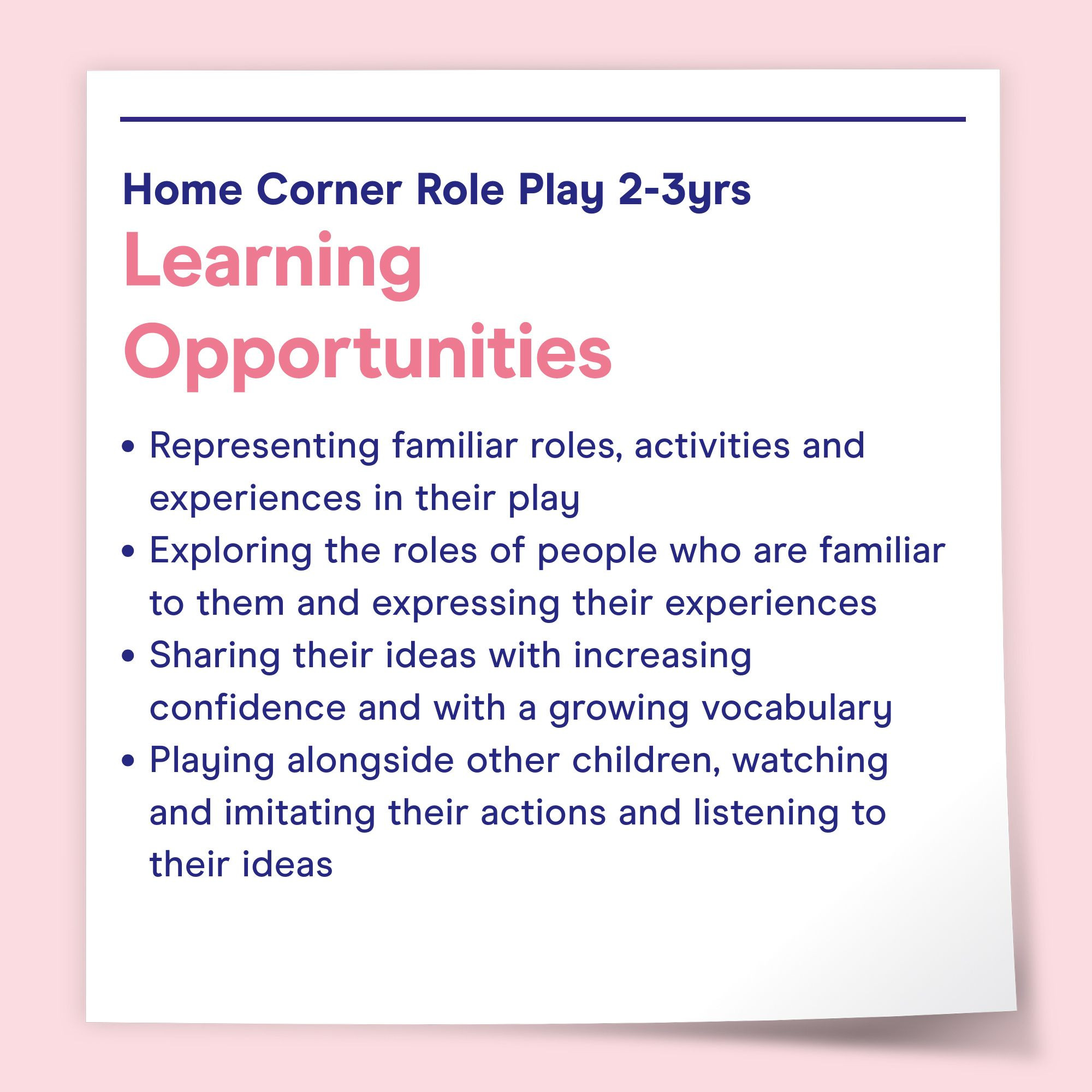 Home Corner Role Play Resource Collection 2-3yrs