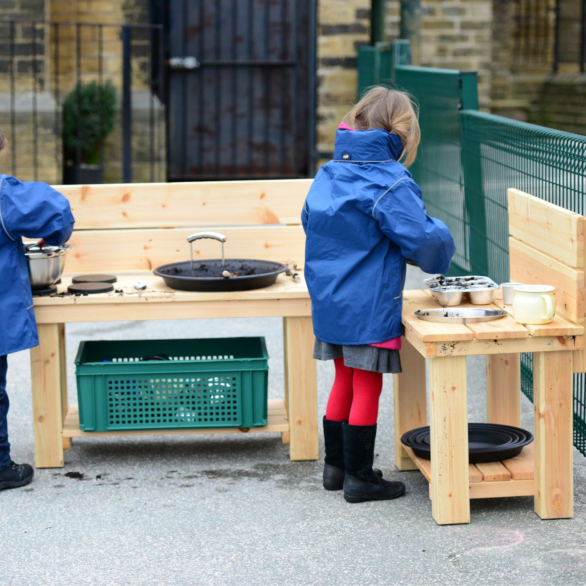 Set of Outdoor Mud Kitchen Benches