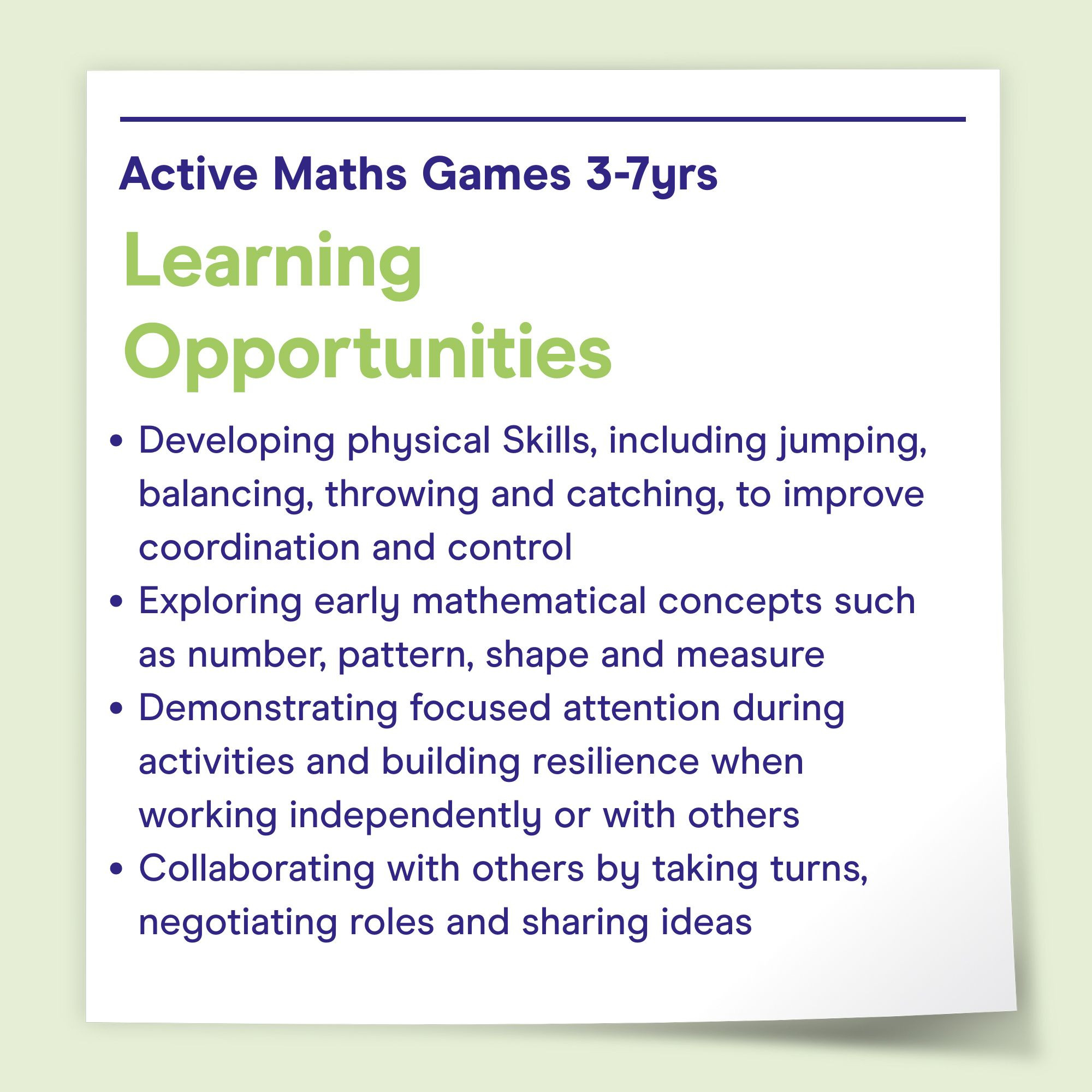Outdoor Active Maths Games Resource Collection 3-7yrs