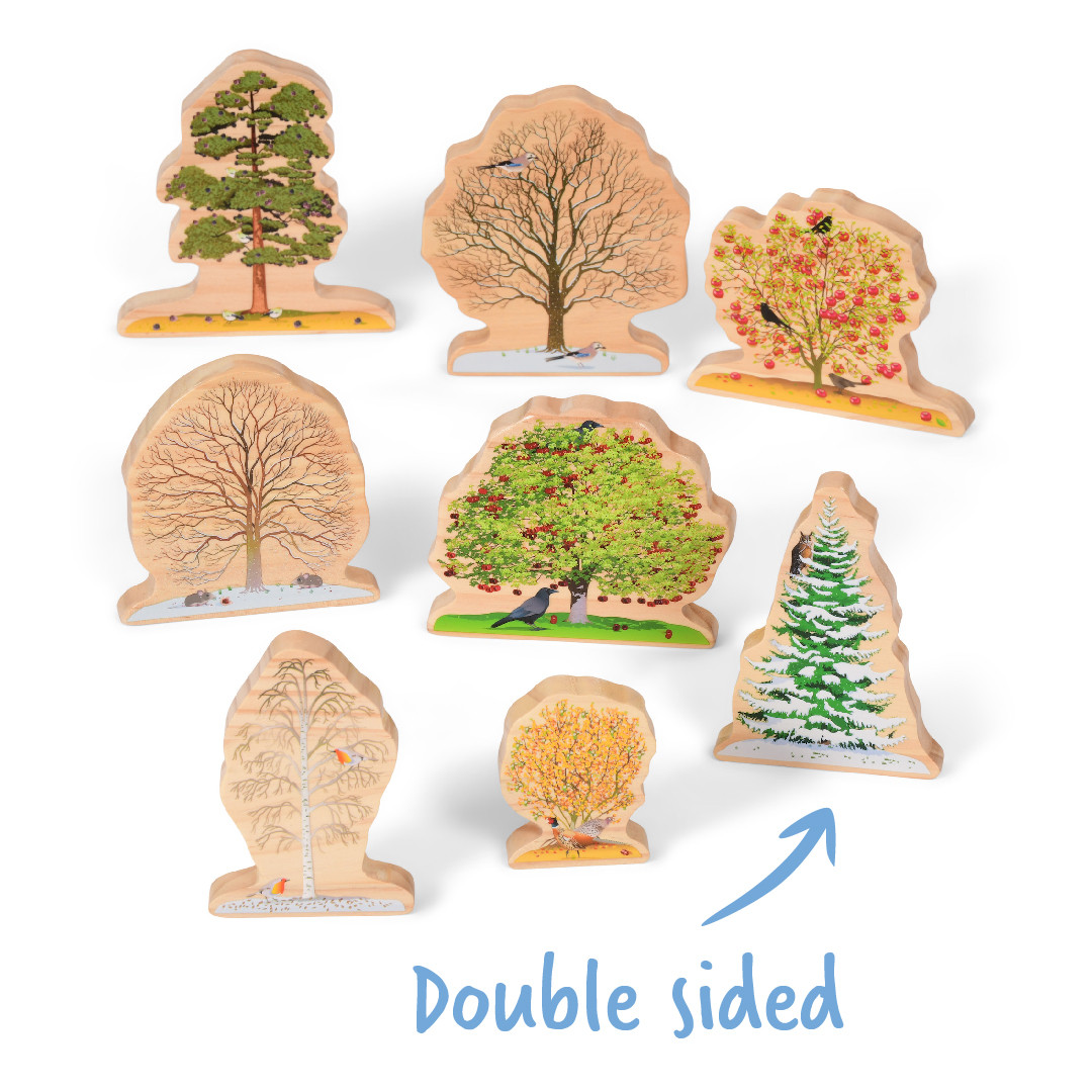 Set of Wooden Four Seasons Trees