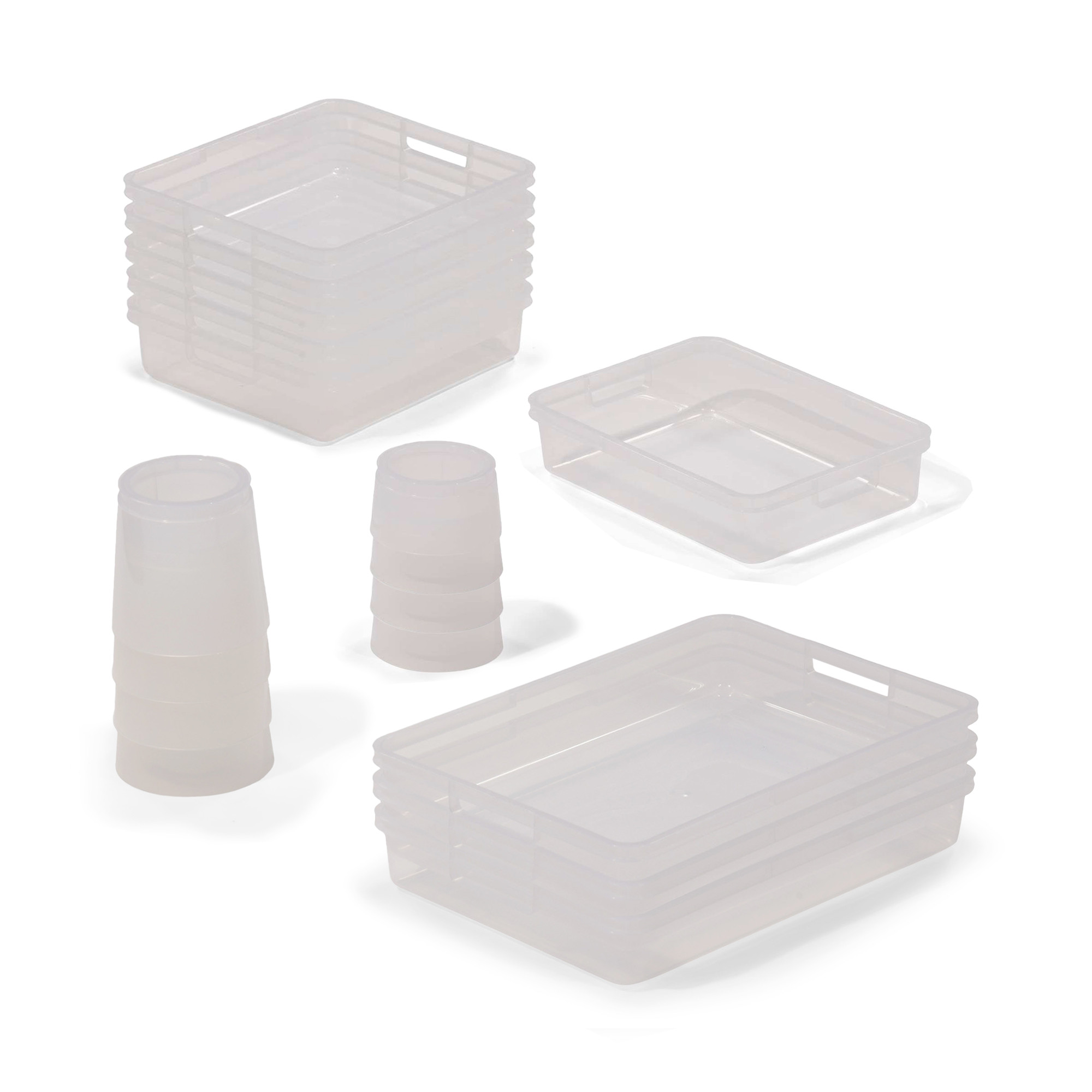 Low Level Unit with Plastic Storage & Pots (Transparent)