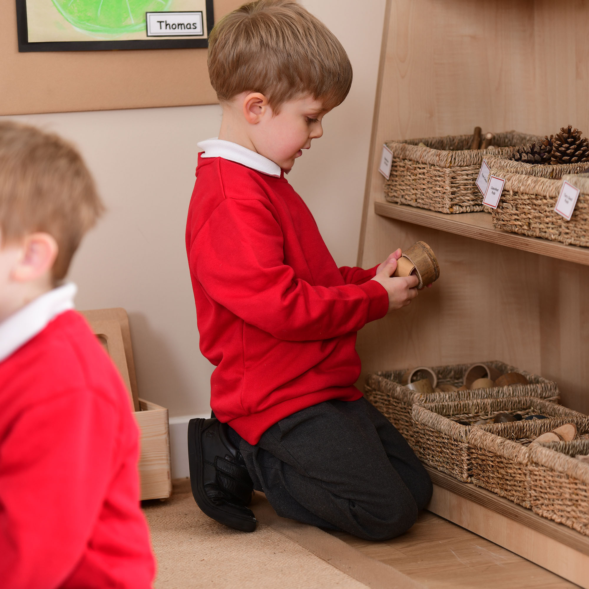 High Level Unit with Square Seagrass Basket Set