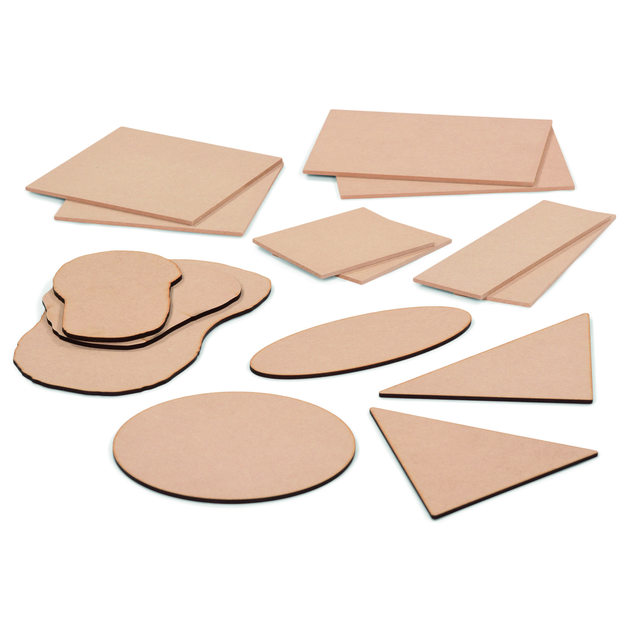 Flat Wooden Shapes Set