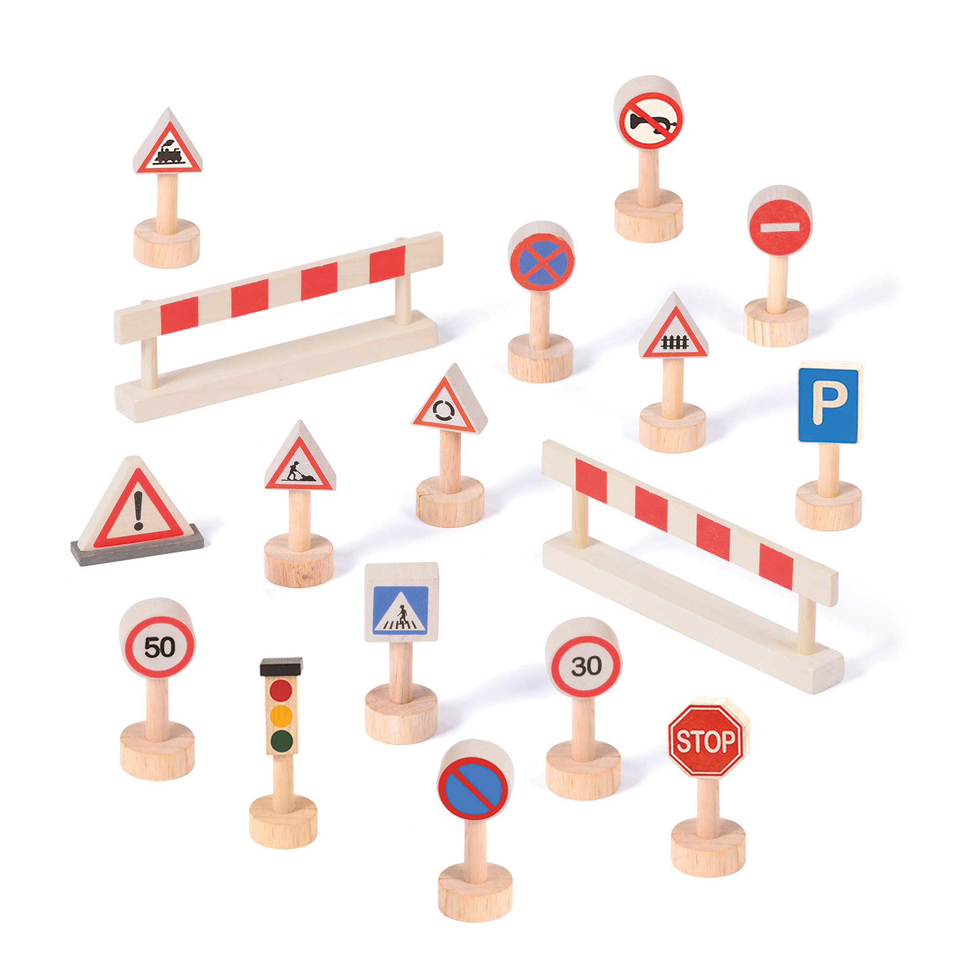 Set of Barriers and Traffic Signs